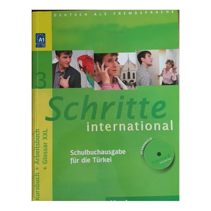 Schritte International 3 Kursbuch + Arbeitsbuch + Glossar XXL A1 CD'li ...