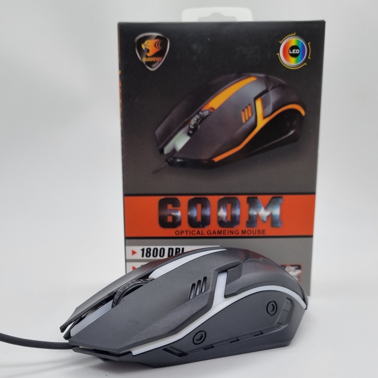 OUIDENY 600m Kablolu Rgb Optik Oyuncu Mouse Siyah 01