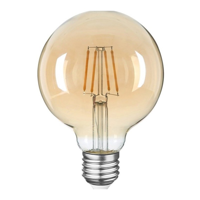 Heka G95 Filament Tip Rustik Sarı Cam Ampul 8 W Led Ampul - Gün Işığı