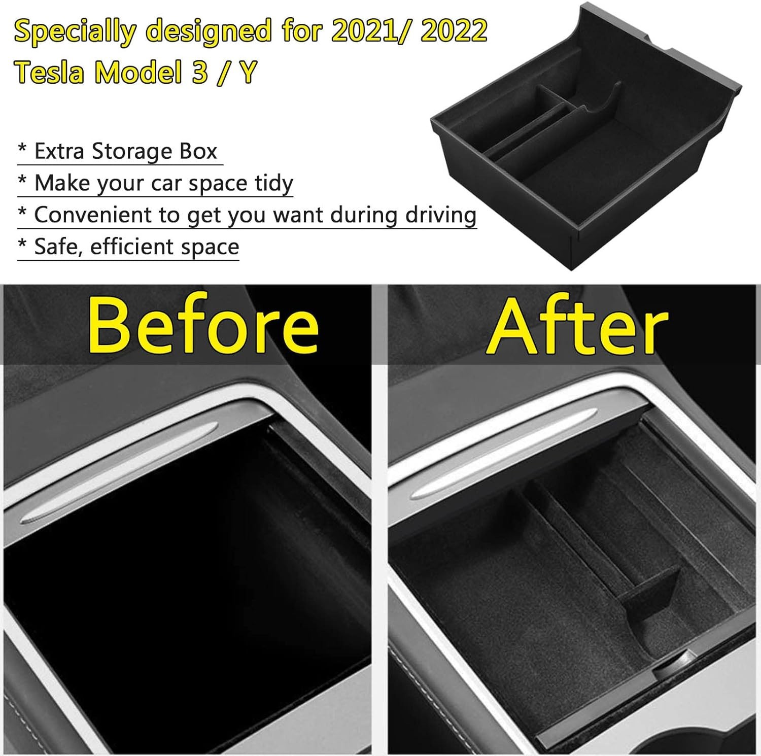 Tesla Model 3 Model Y Aksesuar Orta Konsol Düzenleyici Bölme