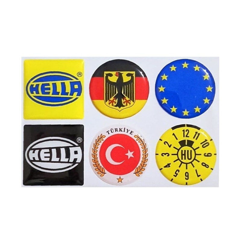 MLA Damla Sticker Plaka Pulu Süsü Etiket Seti - 6 Adet NKT257